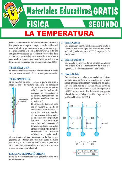 La Temperatura Para Segundo Grado De Secundaria Hablar De Temperatura