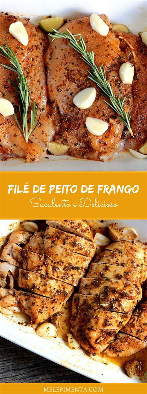 Filé de peito de frango assado Suculento e delicioso Mel e Pimenta