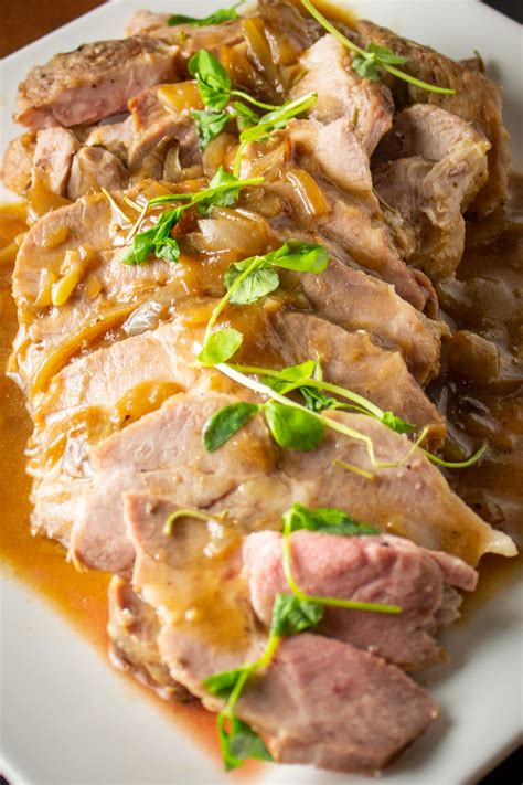 Simple Instant Pot Pork Roast With Onion Gravy Two Kooks In The Kitchen