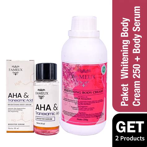 Jual Fameux Paket Whitening Body Cream 250 Ml Brightening Body Serum