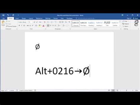 How To Type Diameter Symbol In Word Youtube