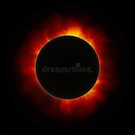 Eclipse Total Del Sol Con Las Estrellas Y La Llamarada Stock De