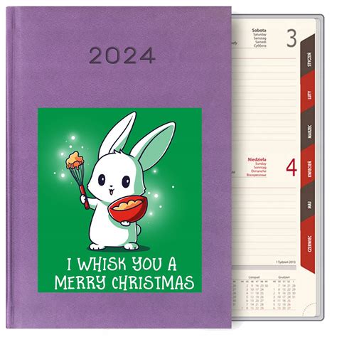Kalendarz Książkowy PLANER A5 2024 FIOLET ŚWIĘTA 08 WZORY 14442817430