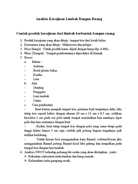 Detail Contoh Analisis Swot Kerajinan Limbah Koleksi Nomer 42
