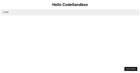 React Datepicker Codesandbox