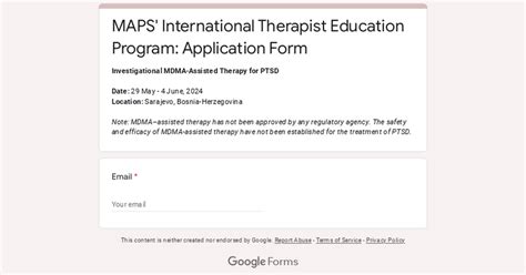 Maps International Therapist Education Program Application Form