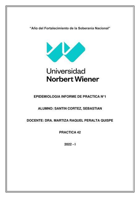 Epidemiologia Informe De Practica N1 Sebastian Santin UDocz