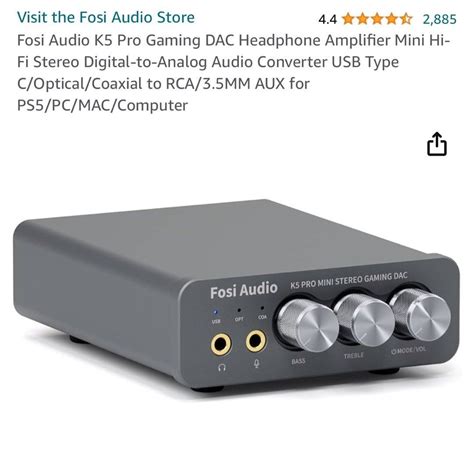 Fosi Audio K Pro Gaming Dac Headphone Amplifier Mini Hi Fi Stereo