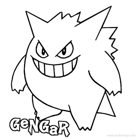 Printable Gengar Coloring Page