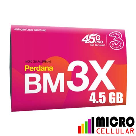 Jual Kartu Perdana TRI BM3X HAPPY 4 5 GB Kuota Reguler 24 Jam 30 Hari