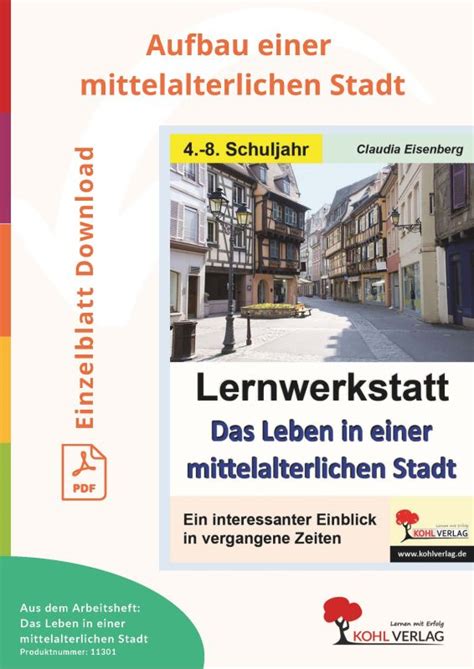 Arbeitsblätter zum Thema Aufbau einer mittelalterlichen Stadt