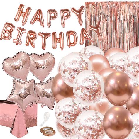 DEKORACJE BALONY NA URODZINY ROSE GOLD DUŻY XXL RÓŻOWE URODZINOWE