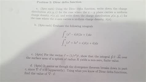 solved problem 2 dirac delta function a 3pts each using