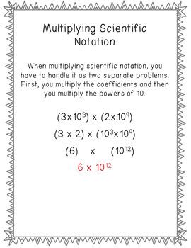 Scientific Notation Operations Cheat Sheets Reference Sheets Tpt