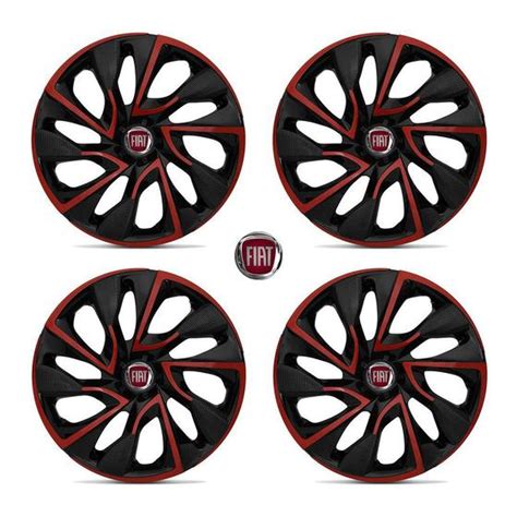 Jogo Calota Esportiva Aro Fiat Palio Siena Mobi Argo Punto Idea Uno