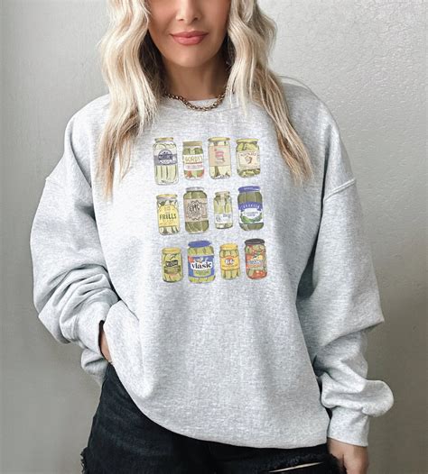 Viral Pickle Sweatshirt Vintage Canned Pickles Sweatshirt Tiktok