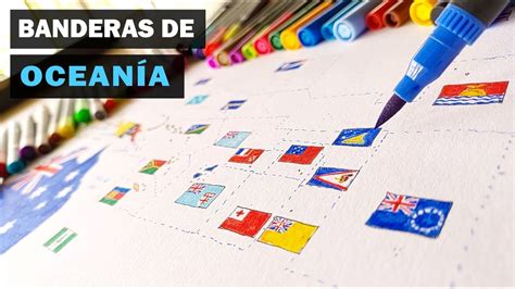 Dibuja el mapa completo de OCEANÍA y sus banderas YouTube