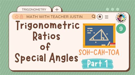 Trigonometric Ratios Of Special Angles Example 1 6 YouTube