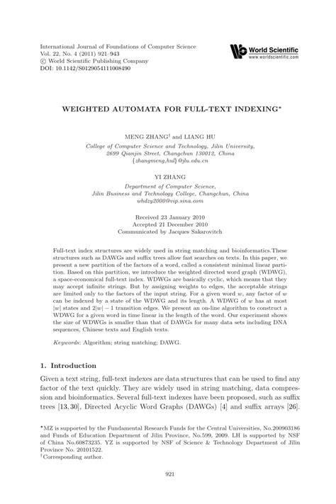 [pdf] weighted automata for full text indexing
