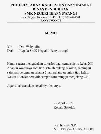 Contoh Surat Dinas Resmi Yang Baik Dan Benar Struktur Lengkap Imagesee