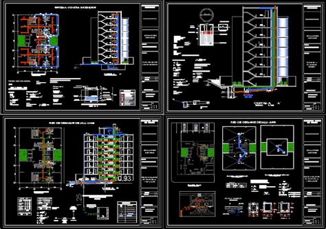 Planos De Instalaciones Sanitarias De Edificio En Dwg Autocad En Planospara