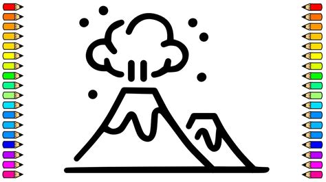 Cómo dibujar un VOLCÁN Dibujo de VOLCÁN paso a paso Dibujos para