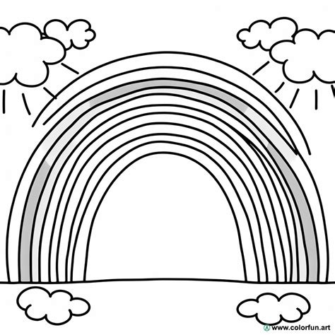Coloriage d arc en ciel simple à Télécharger ou à Imprimer gratuitement