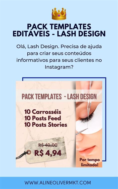 PACK TEMPLATES EDITÁVEIS LASH DESIGN Instagram Tudo sobre