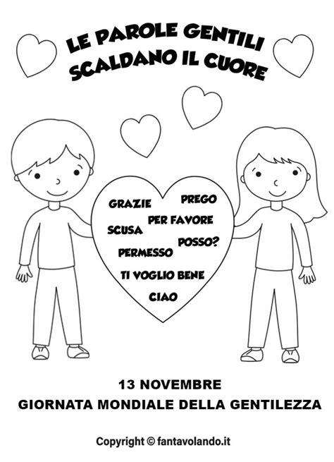 Giornata Mondiale Della Gentilezza Novembre Disegni Da Colorare