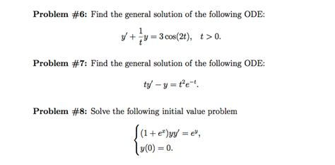 solved find the general solution of the following ode y