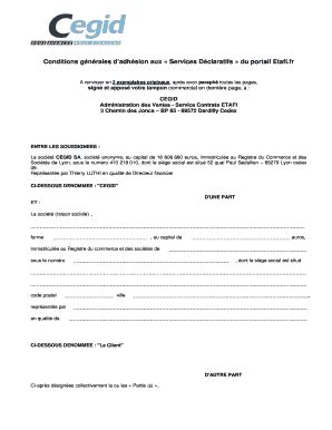 Fillable Online Cegid Conditions G N Rales D Adh Sion Aux Services D
