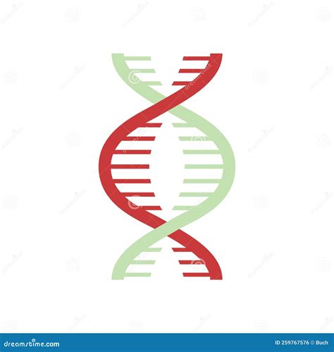 Twisted DNA Molecule Isolated Genetic Code Icon Stock Vector