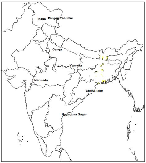 On The Given Outline Political Map Of India Locate And Label Major