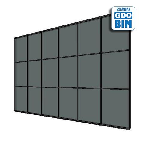 FREE BIM Muro Cortina Con Contratapa Continua Bimetica
