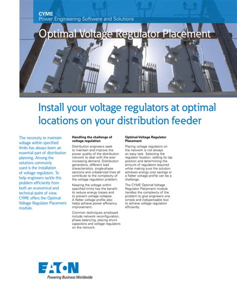 optimal voltage regulator placement