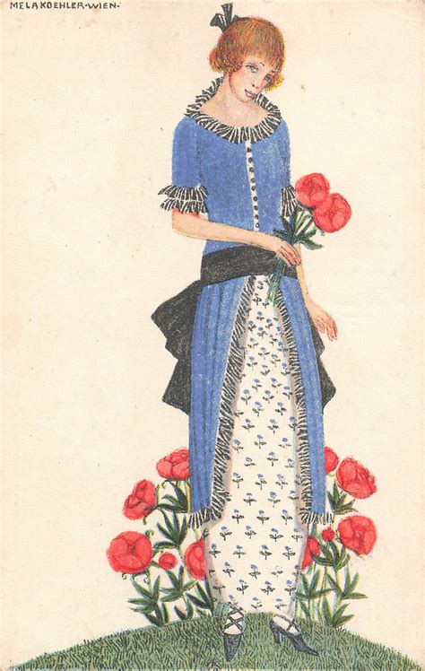 sig Mela Köhler pub BKW 175 6 um 1920 Wiener Werkstätte Postkarten
