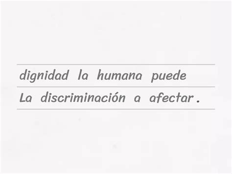 Respeto A La Dignidad Humana Unjumble