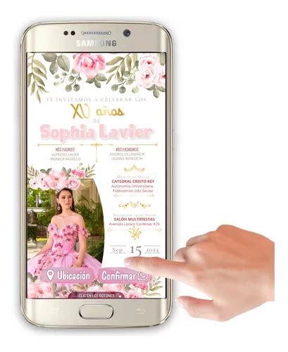 Invitaci N Interactiva Mis Xv A Os Rosa Pastel Botones Mapa Meses Sin