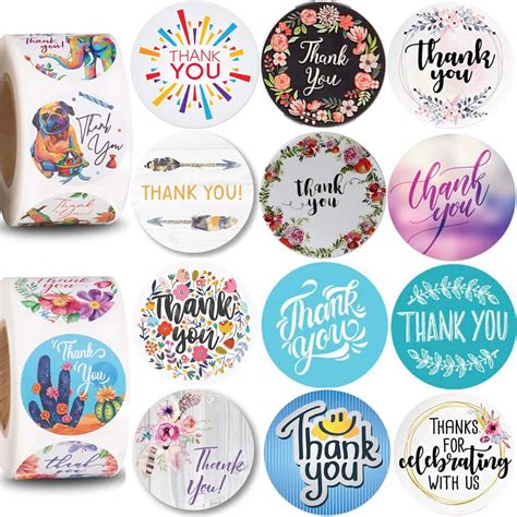 Cảm ơn bạn đã đến cute thank you stickers Đường cong lạ mắt sai khiến
