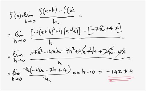 using the limit definition how do you find the derivative of f x 7x 2 4x socratic
