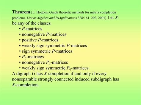 ppt matrix completion problems for various classes of p matrices powerpoint presentation id