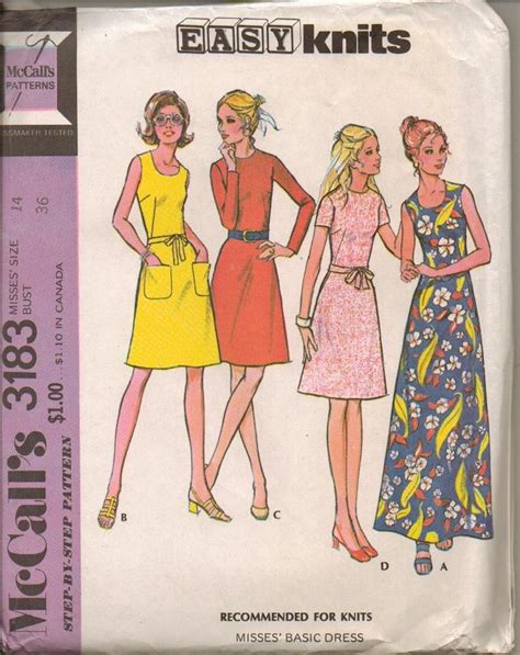 Vintage 1970 S Mccalls Sewing Pattern Misses Size 14 Bust 36 Uncut Your