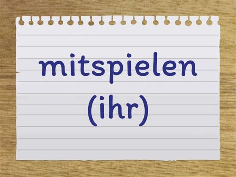 Perfekt Schwache Trennbare Verben Flash Cards