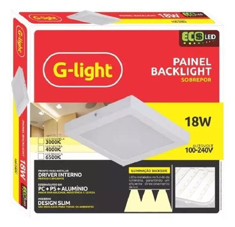 Painel Backlight Led Quadrado Sobrepor W K G Light Mercadolivre