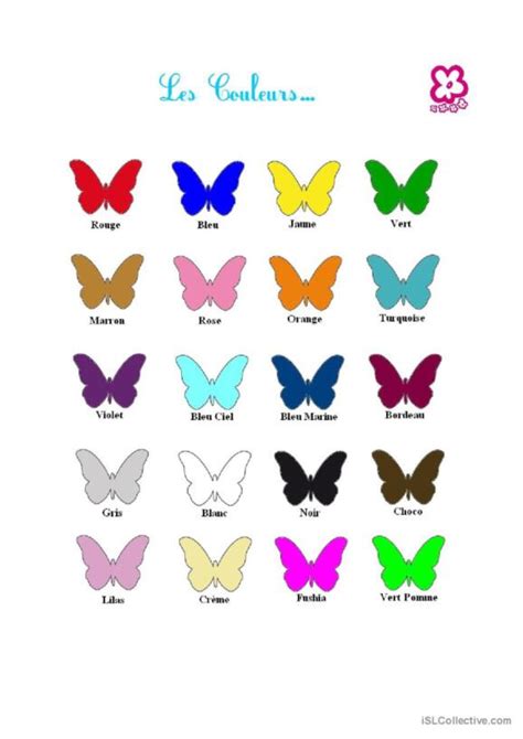 180 Couleurs Français FLE fiches pedagogiques pdf doc