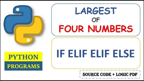 python program to find greatest among 4 numbers youtube
