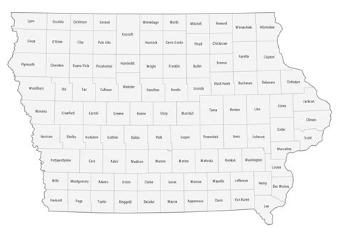 Free Printable Map Of Iowa