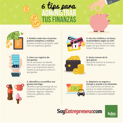 Infografía 6 tips para administrar tus finanzas SoyEntrepreneur