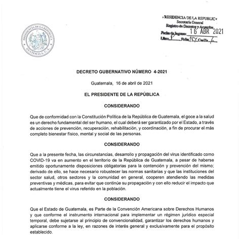 DECRETO GUBERNATIVO 4 2021 Pdf DocDroid