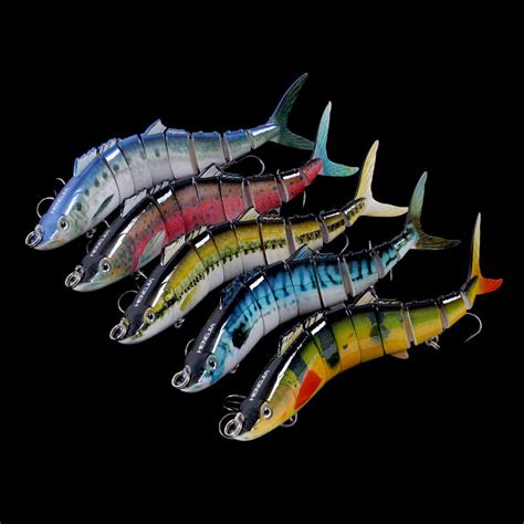 5PCS Lifelike Jointed Fishing Lure Bionic Swimbait Hard Bait 8 Segment